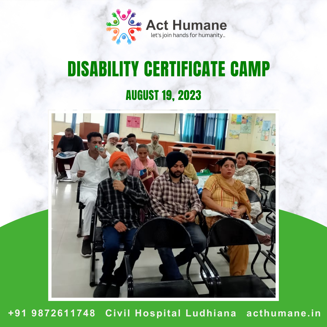 Disability Certificate Camp 19 August 2023
